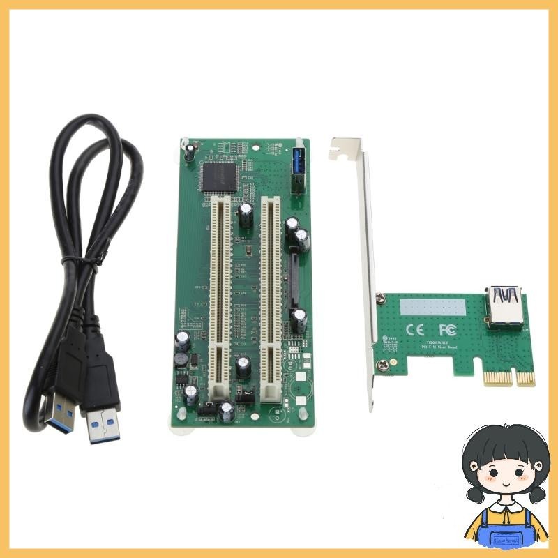 บาง PCIe เป็น Dual PCI Slot PCI-Express to PCI Adapter Card การ์ดขยาย ...