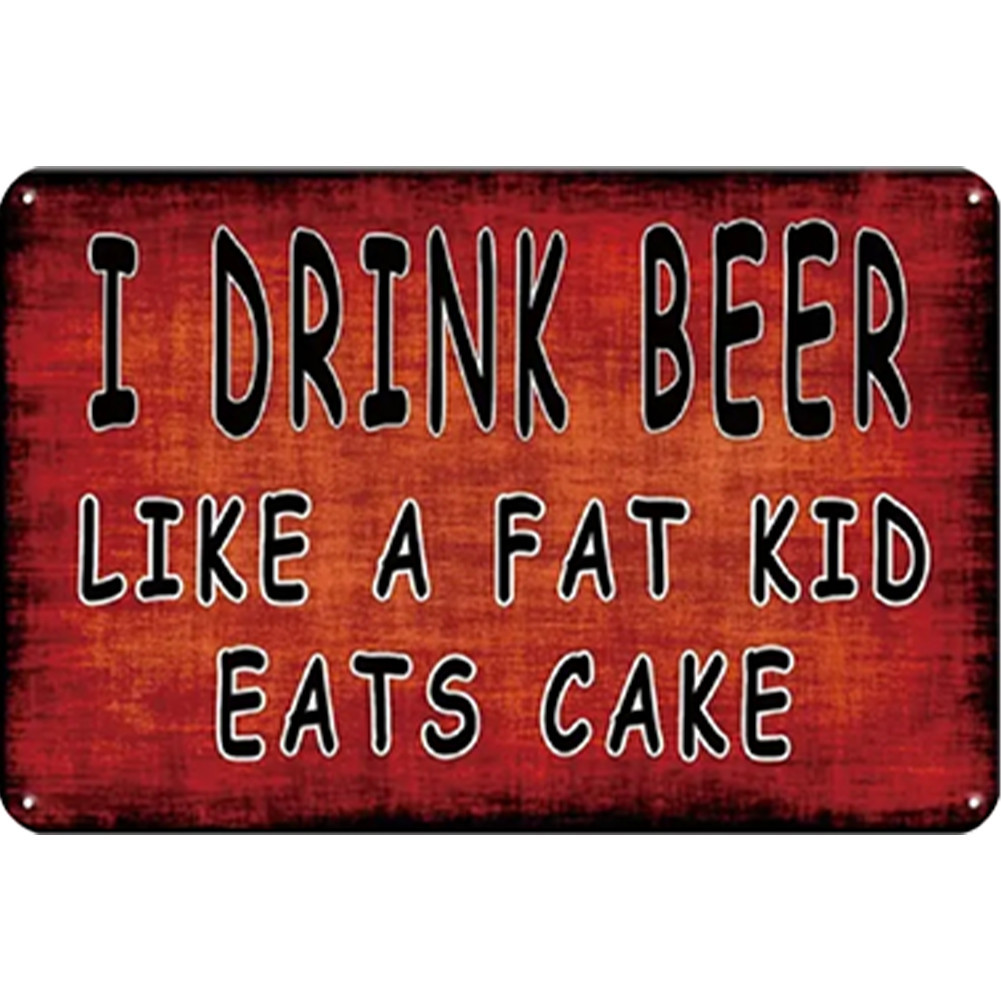 Vintage Metal Plate I Drink Beer ภาพวาดเหล็กสี่เหลี่ยม Bar Decor30x20cm ...