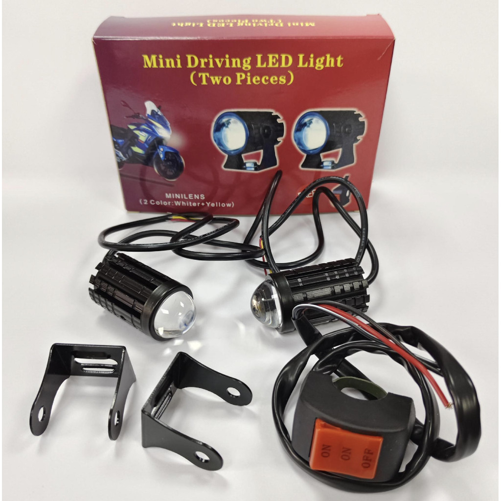 IGOOTECH ไฟสปอตไลท์มอไซ/คู่ 128W+128W/88W+88W LED DC12V-24V แพ็ค 2ชิ้น สว่างมาก 2 สเต็ป (เเสงสี ...