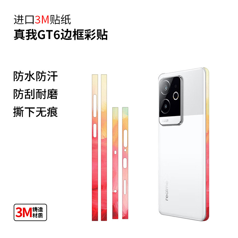 สำหรับ real ME GT6กรอบฟิล์มสร้างสรรค์บุคลิกภาพด้านฟิล์มป้องกันใส F ...