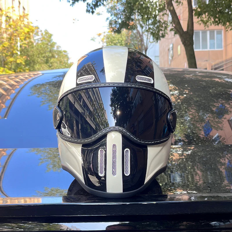ORZ NEW Motorcycle FBR Full Face Retro Helmet Tokyo Style Motorcycle ...