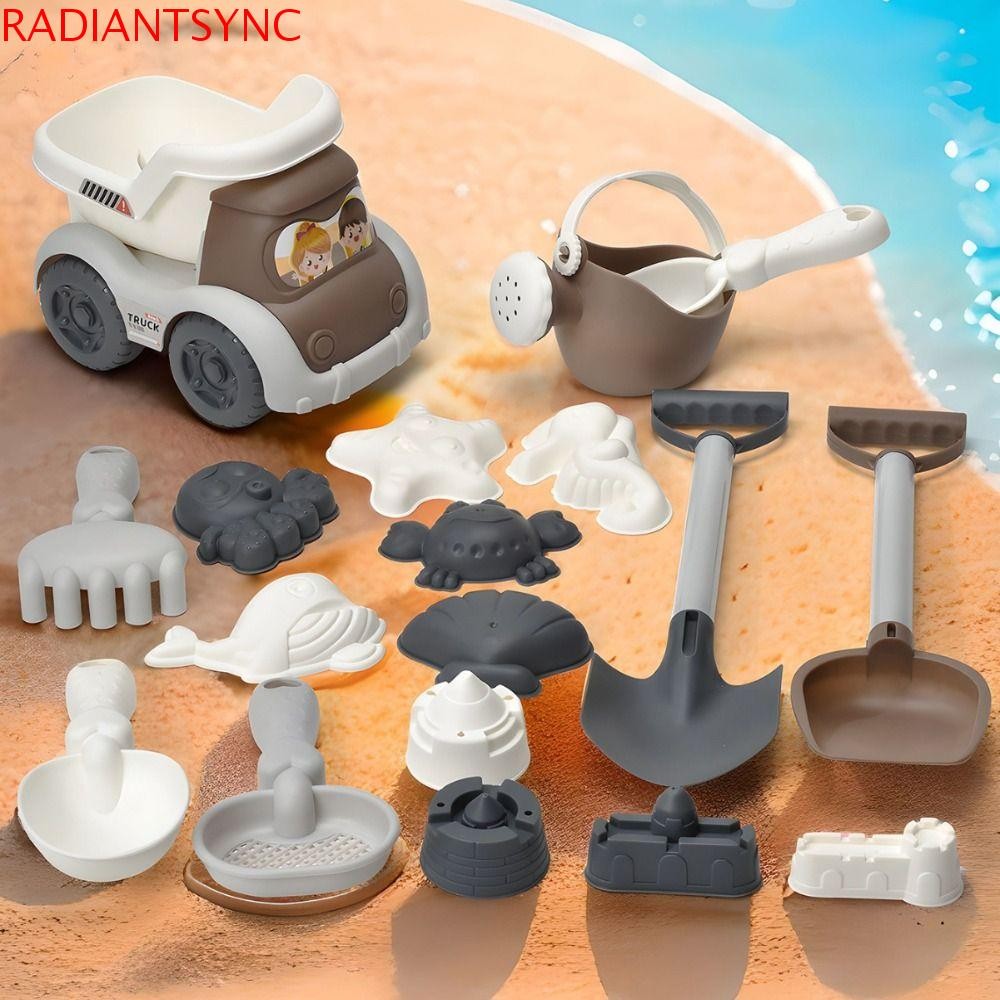 RADIANTSYNC 1 ชุดชายหาดทรายเล่นของเล่น,การ์ตูนแบบพกพาชายหาดถังของเล่น,พลั่วน้ําเกม Morandi สี ...
