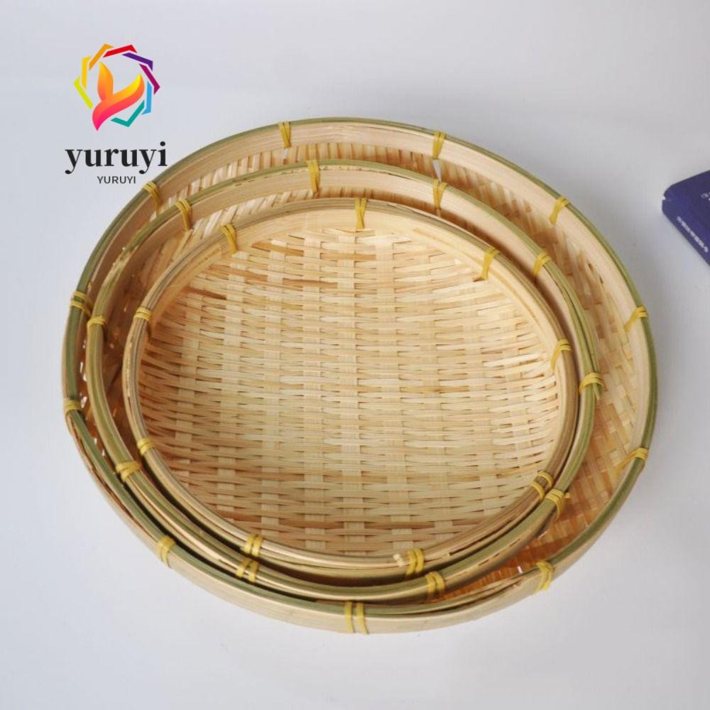 YURUYI ตะกร้าหวายขนมปัง, ทอรอบทอถาดไม้ไผ่, ไม้ไผ่ทําด้วยมือตกแต่งถาดเสิร์ฟห้องครัว | Shopee Thailand
