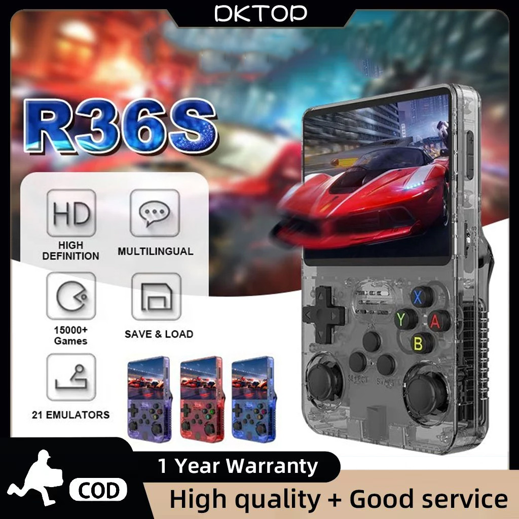 R36S Retro มือถือวิดีโอคอนโซลเกมแบบพกพา Linux ระบบ 3.5 นิ้วหน้าจอ IPS แบบพกพากระเป๋าวิดีโอ ...