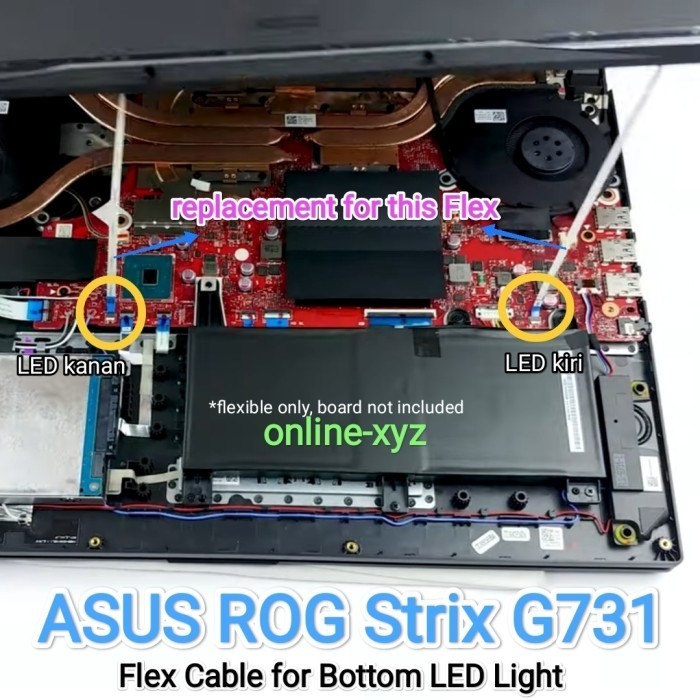 สายเคเบิลแบบยืดหยุ่นบอร์ด Led ASUS ROG Strix G731 G731G G731GT G731GU ...