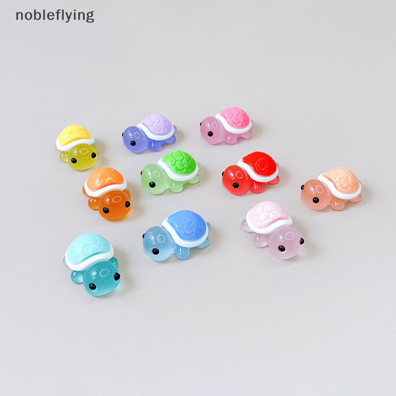 Nf 10 ชิ้น Mini Turtles Luminous เครื่องประดับงานฝีมือ Miniature ตัวเลขเต่าขนาดเล็ก Micro ภูมิ ...