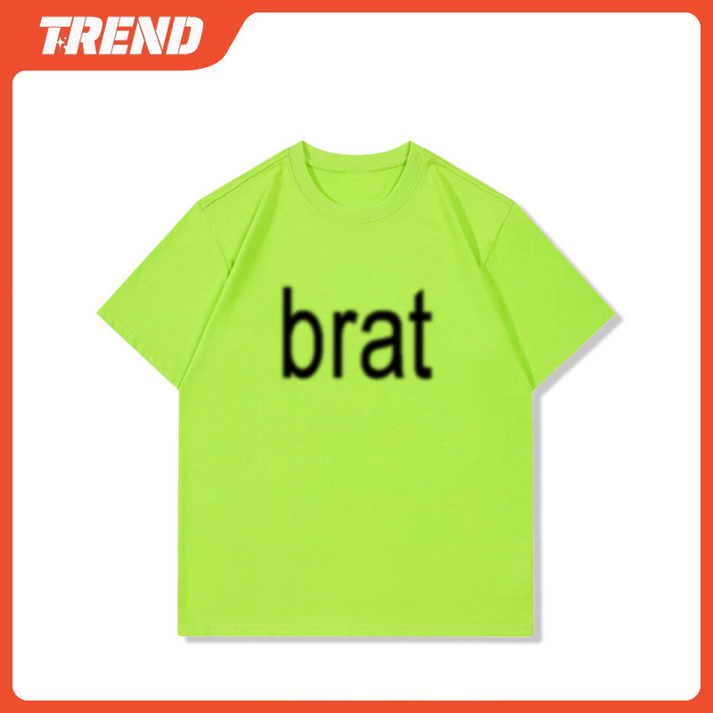 Charli XCX Brat Merch ผ้าฝ้ายเสื้อยืด Unisex Plus ขนาด Vintage Street พิมพ์หลวมแขนสั้นสําหรับ ...