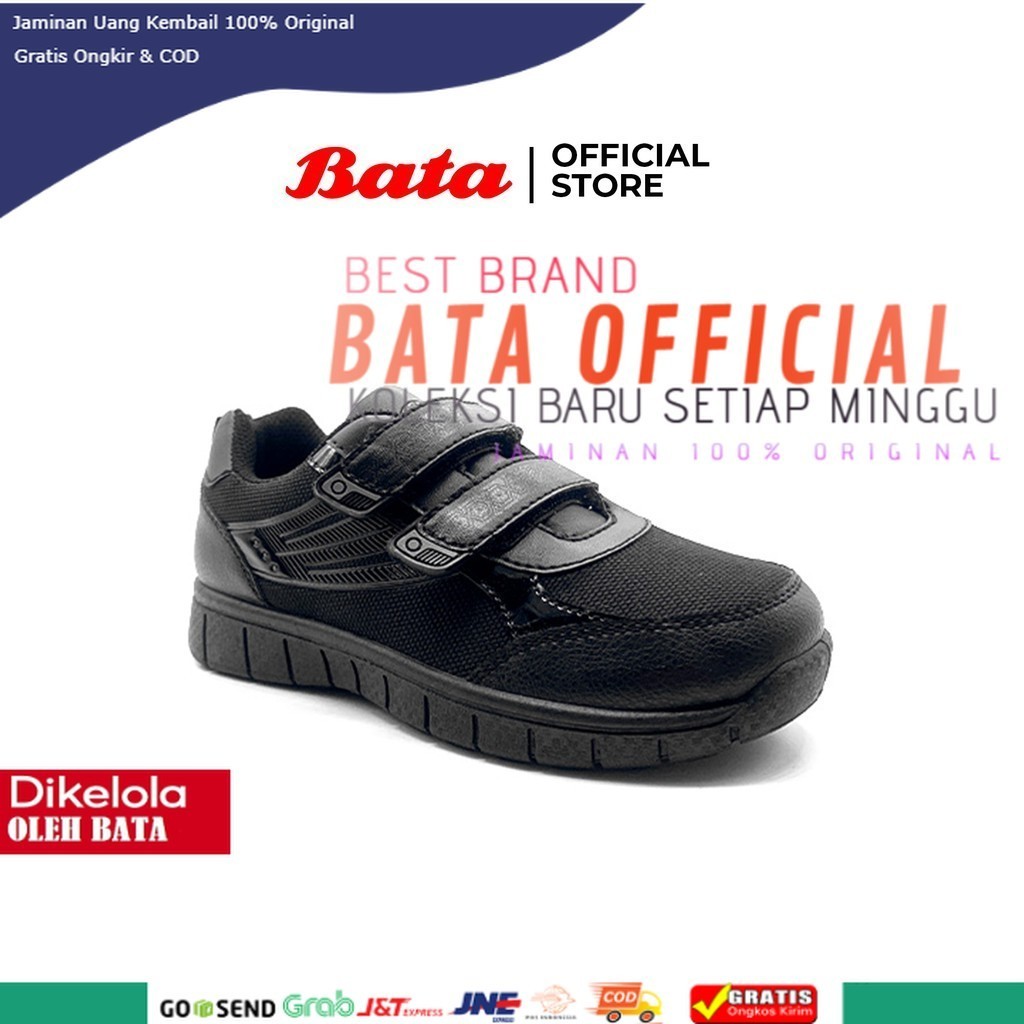 Lokal Bata B-FIRST [การผลิตท้องถิ่น] รองเท้าผ้าใบโรงเรียนเด็ก Dream Black - 3816607 | Shopee ...