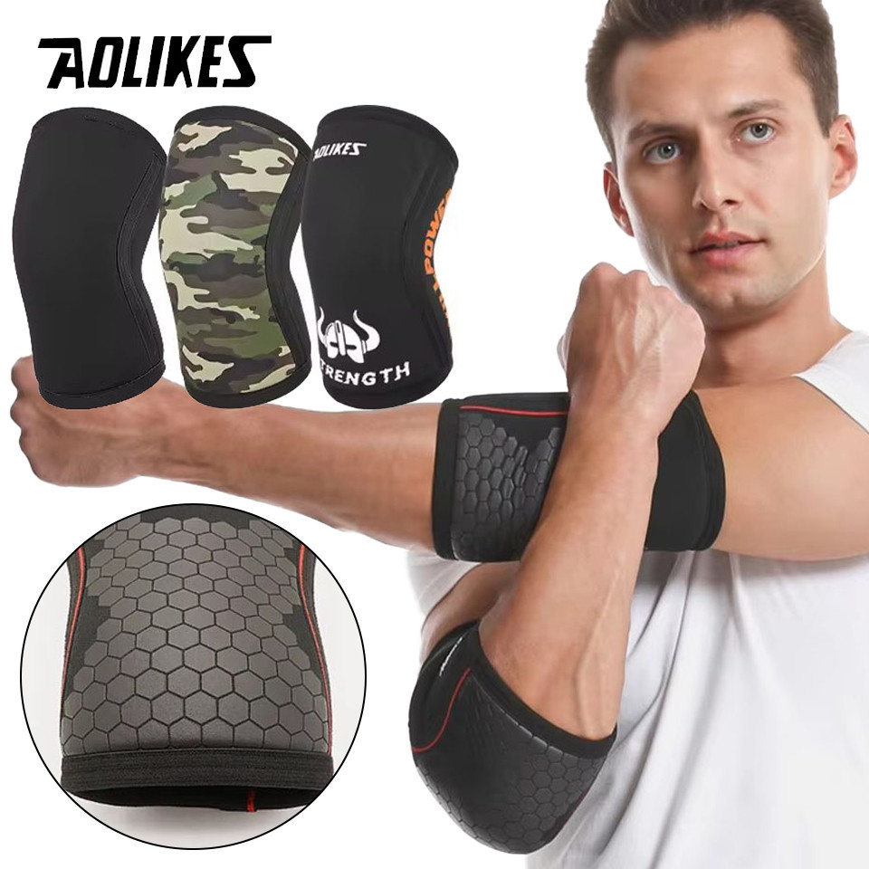 Aolikes 7 มม.หนา Neoprene Compression Elbow Pads ยกน้ําหนัก ...