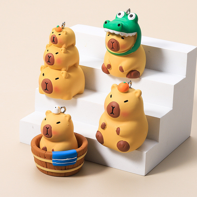 [MINI House] Kapibara Capybara ตุ๊กตาเรซิ่น diy การ์ตูนน่ารักจี้ของขวัญ ...