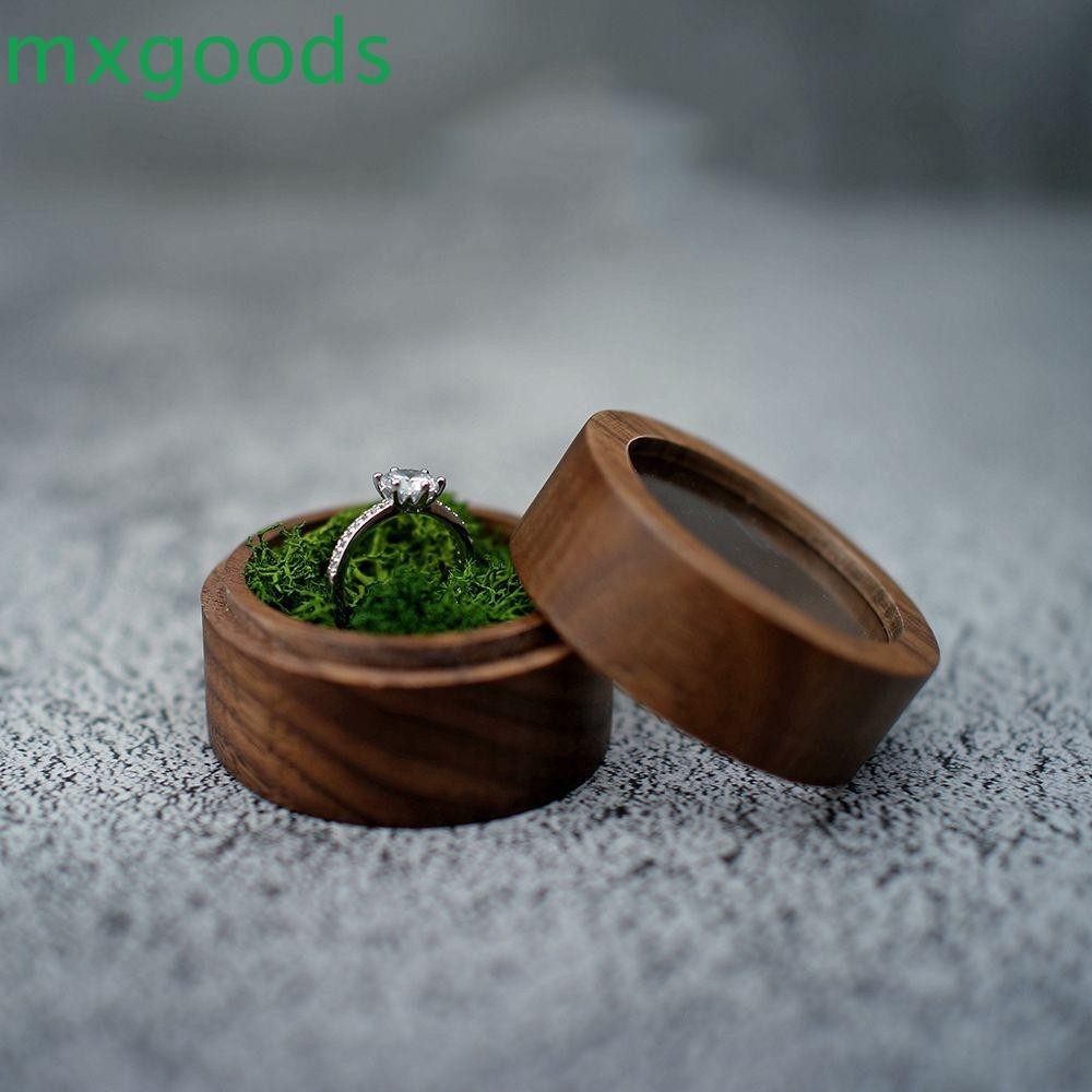 Mxgoods กล่องแหวนหน้าต่างที่มองเห็นได้เดี่ยว/คู่สล็อตของขวัญกล่องเครื่องประดับงานแต่งงานหมั้น ...