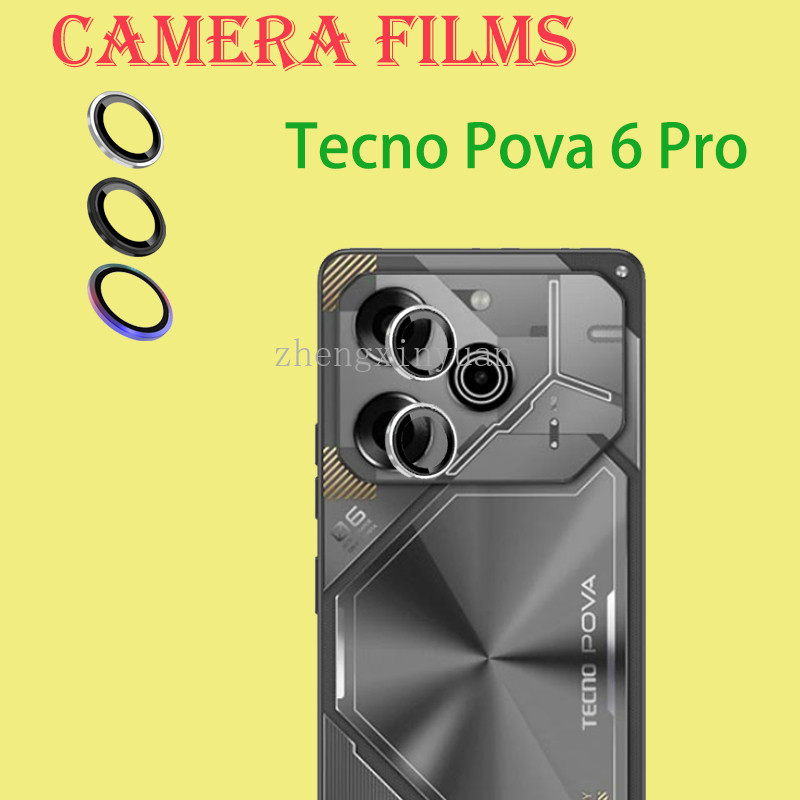 แหวนโลหะป้องกันกล้องฟิล์มสําหรับ Tecno Pova 6Pro 5G 6 Pro NEO 2024 คลุมทั้งหมดกล้องเลนส์ป้องกัน ...