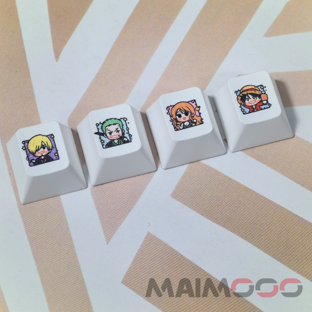 8/12pcs Luffy Keycaps โปรไฟล์เชอร์รี่ PBT Dye Sublimation One Piece ...