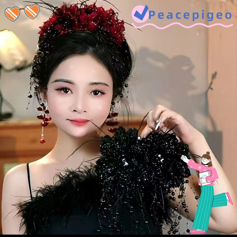 PEACEPIGEO กรงเล็บ ผมพู่พลาสติก กับคลิปลอย เลื่อมหรู ดอกโบตั๋นและฉลาม สำหรับสาวๆ | Shopee Thailand