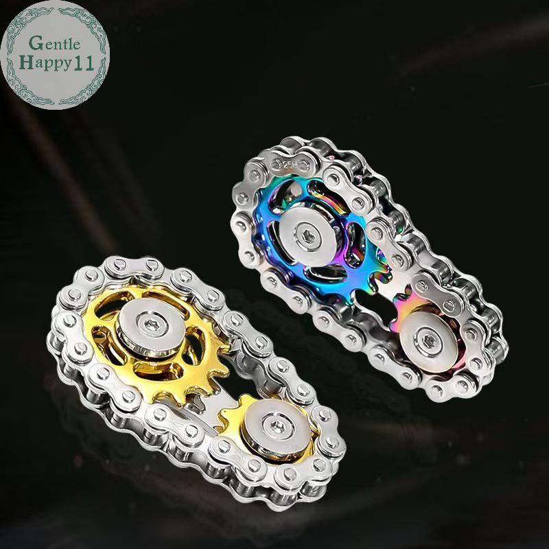 GentleHappy โลหะเฟืองโซ่ Flywheel ปลายนิ้ว Gyro Fidget Spinner ของเล่น ...