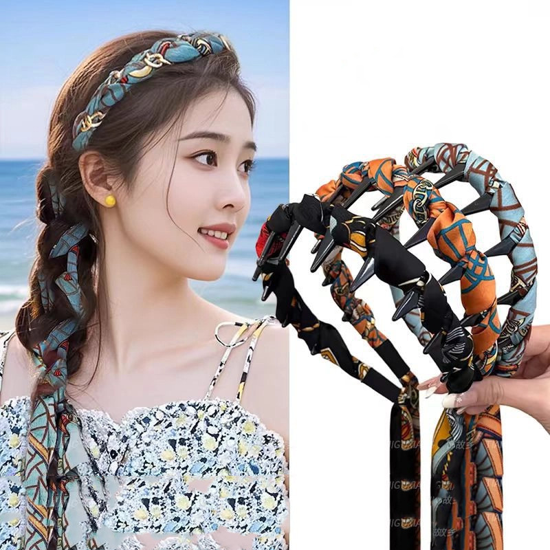 แถบคาดศีรษะ Retro Chain Streamer สำหรับสุภาพสตรี พร้อมเส้นไหมและตัวปัก ...