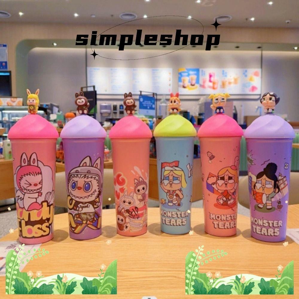 Simple Labubu Sippy Cup, 750ML การ์ตูนถ้วยน้ําสแตนเลส, ถ้วยรถตรงถ้วย ...