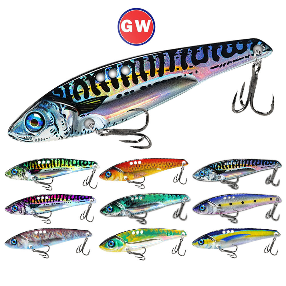 5g/7g/10g/15g Bass เหยื่อตกปลา 3D พิมพ์โลหะ VIB Lure Bionic Hard เหยื่อ Sinking หมุน Spinner ...