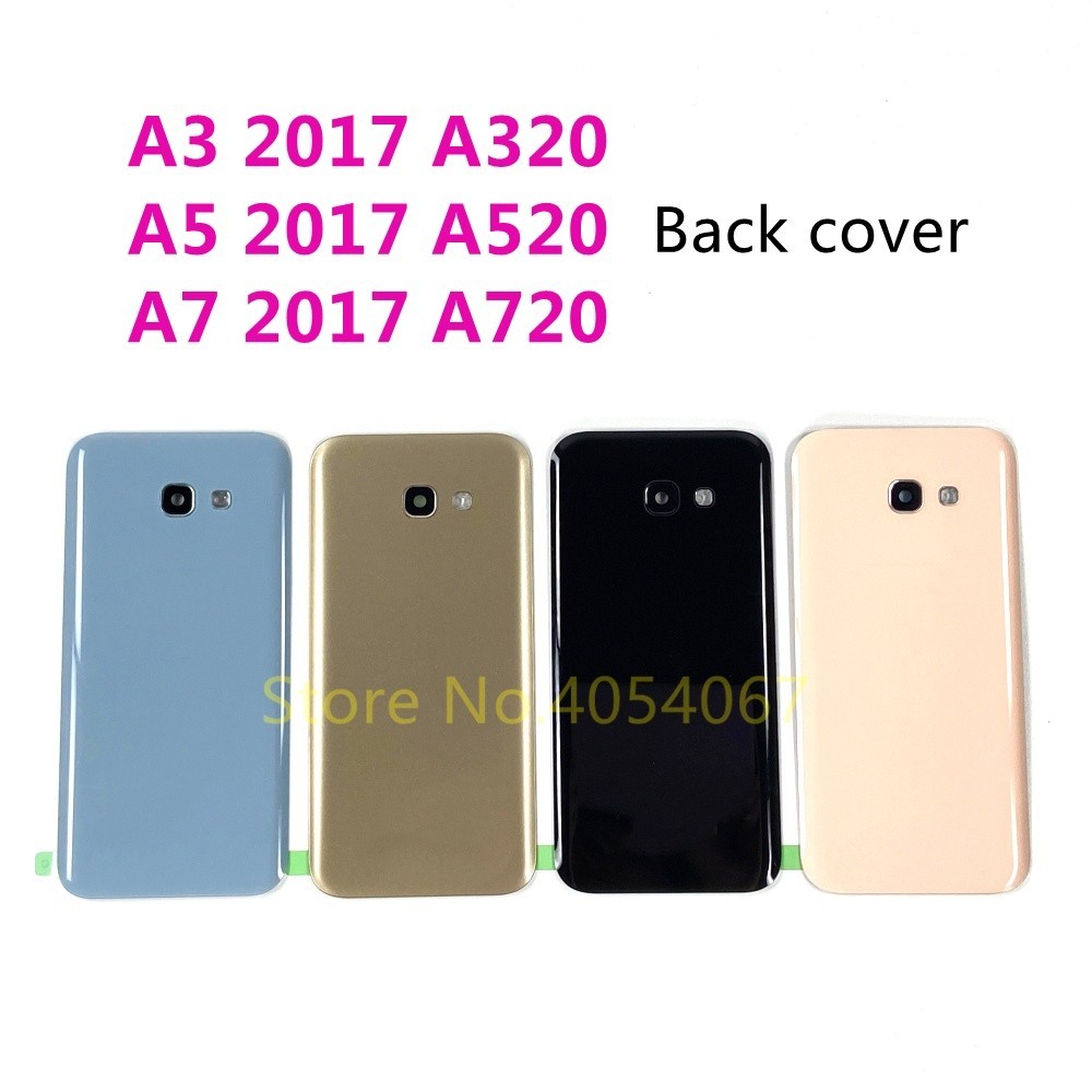 สําหรับ Samsung Galaxy A3 A5 A7 2017 A320 A520 A720 ฝาหลังแบตเตอรี่ 3D แก้วด้านหลังฝาปิดประตู ...