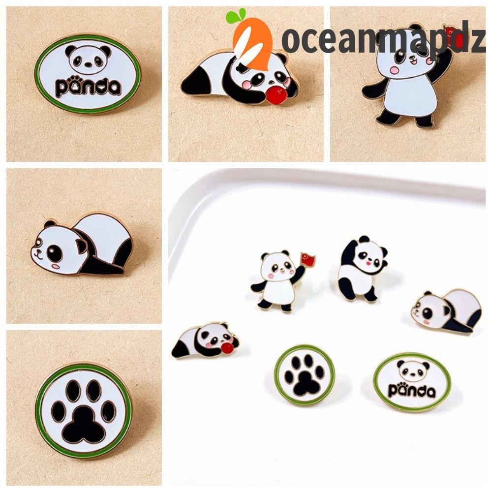 Oceanmapdz เคลือบการ์ตูน Panda เข็มกลัด, เครื่องประดับ Trinket Panda ...