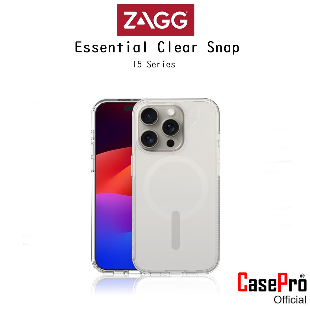 Zagg Essential Clear Snap เคสใสกันกระแทกระดับ4เมตรเกรดพรีเมี่ยม เคสสำหรับ iPhone15/15Plus/15Pro ...