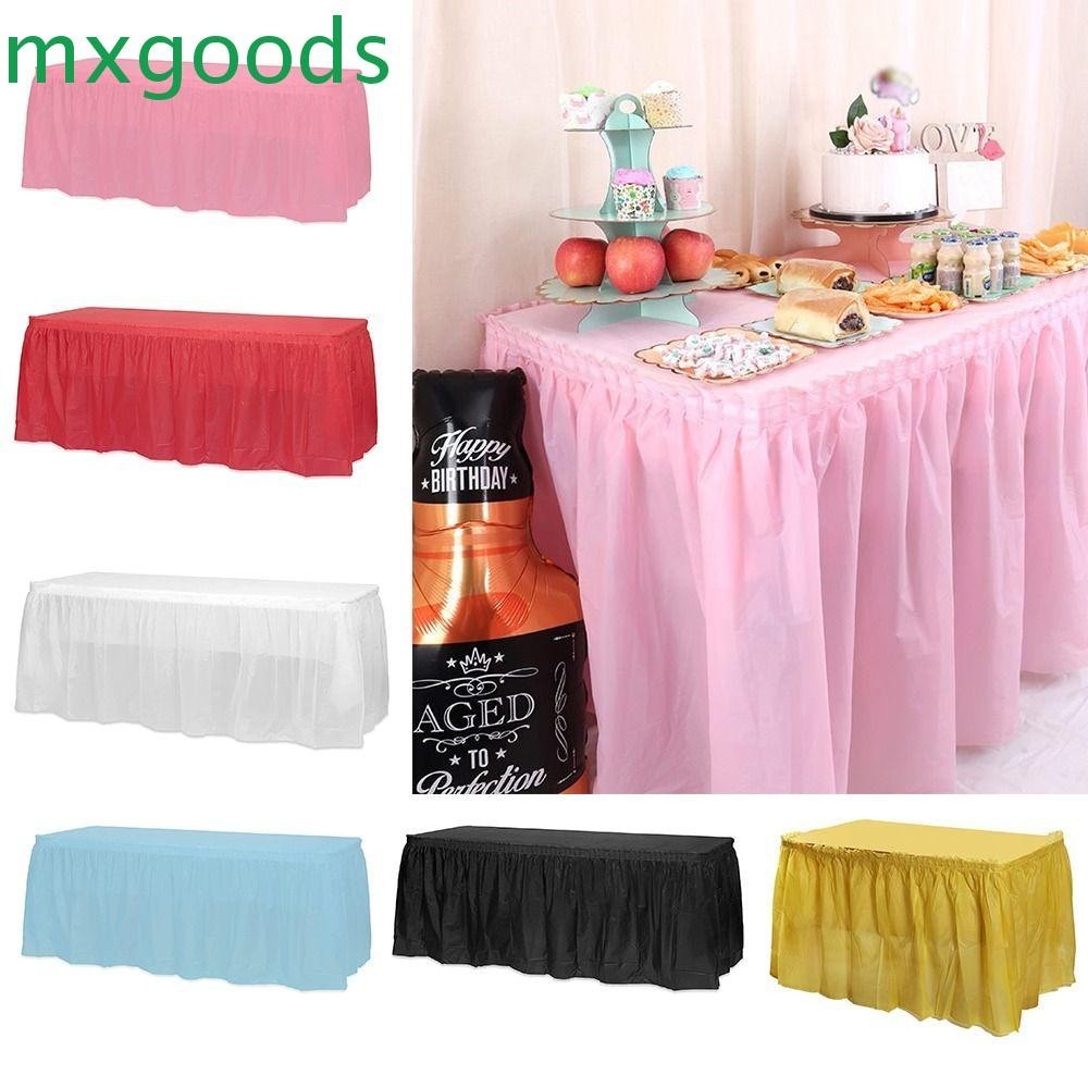 Mxgoods ชุดกระโปรงโต๊ะผ้าปูโต๊ะแบบใช้แล้วทิ้งสี่เหลี่ยมสีทึบพลาสติกสะดวกเป็นมิตรกับสิ่งแวดล้อม ...