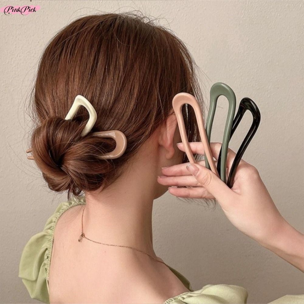 [PINKPICK] กิ๊บติดผมสไตล์จีน, PVC สไตล์จีน U-shaped Hairpin, Simple U ...