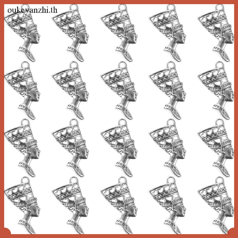 20 ชิ้นอียิปต์ Scarab Beetle จี้ Charm Queen Portrait คู่มือ 4.00X2 ...