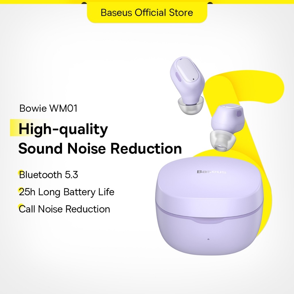 Baseus WM01 TWS หูฟังบลูทูธสเตอริโอไร้สาย 5.3 | Shopee Thailand