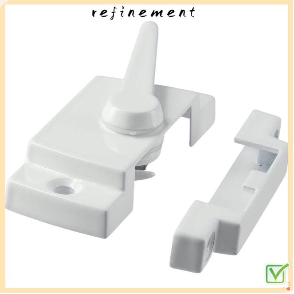 REFINEMENT Latch Lock Home Security สีขาวพร้อม Keeper ล็อคหน้าต่างบาน ...