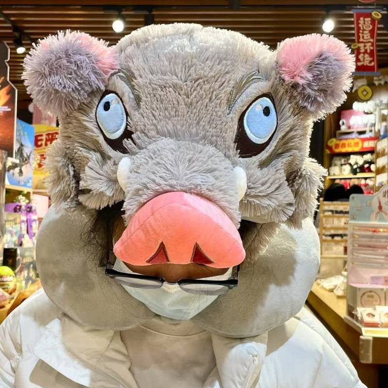 Cute Anime Cartoon Plush Kimetsu No Yaiba Mouth Ping Yi Zhi Zhu Pig ...