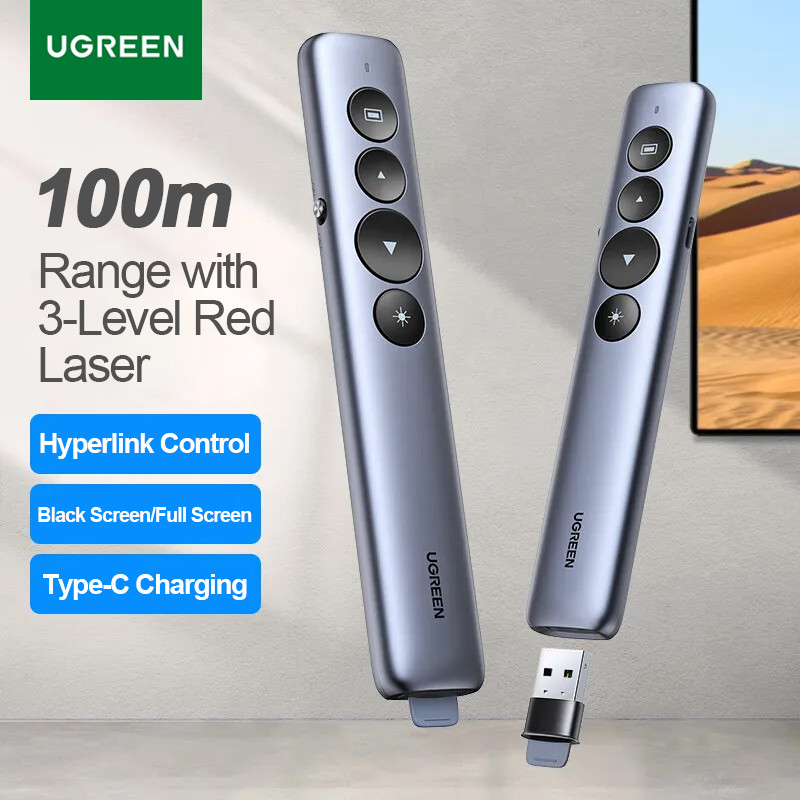 Ugreen Wireless Presenter Pen PPT Pointer Presentation Clicker Type-C ชาร์จใหม่ได้ PPT หน้า ...