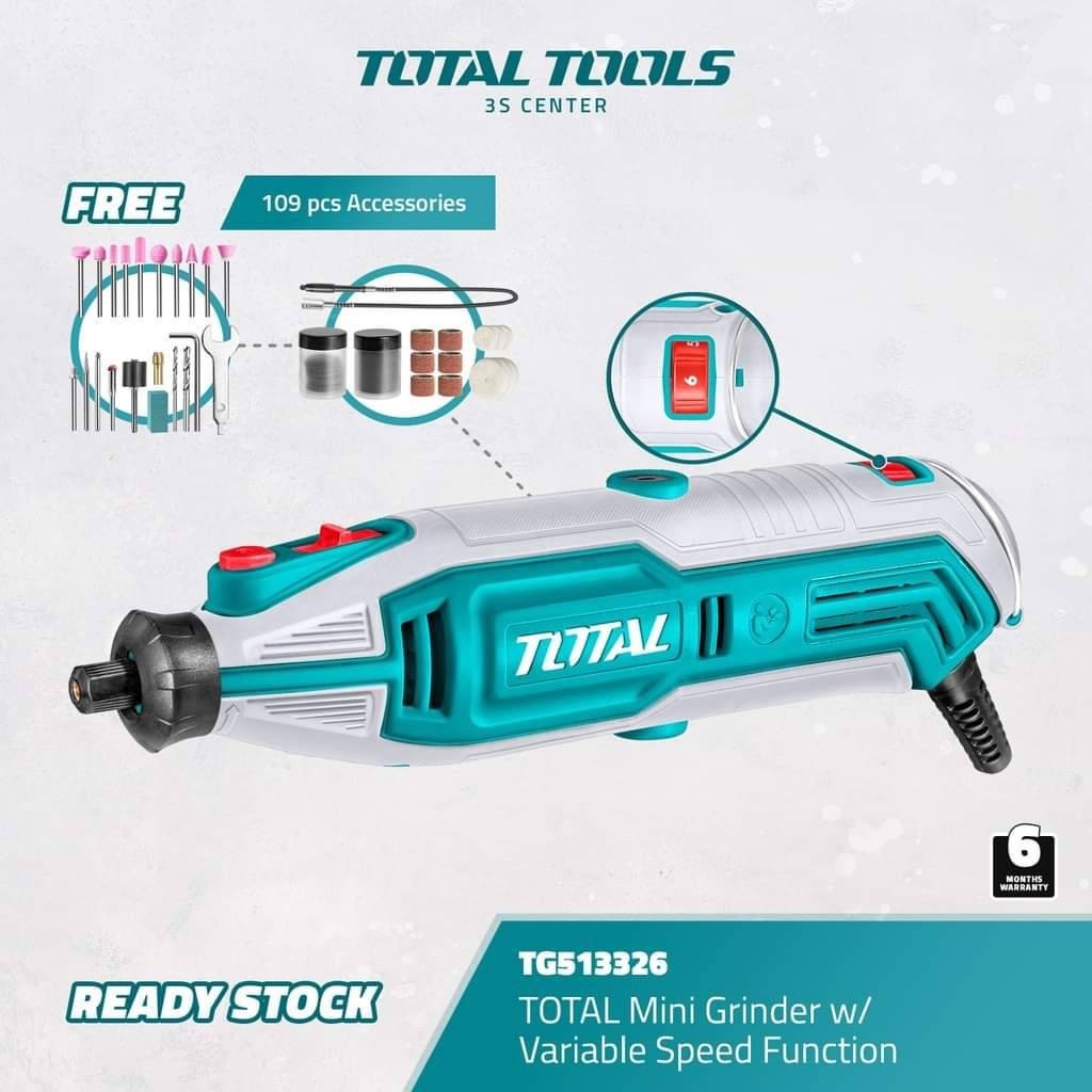 TOTAL เครื่องเจียร์แม่พิมพ์ + สายอ่อน 130 วัตต์ พร้อมอุปกรณ์ รุ่น ...