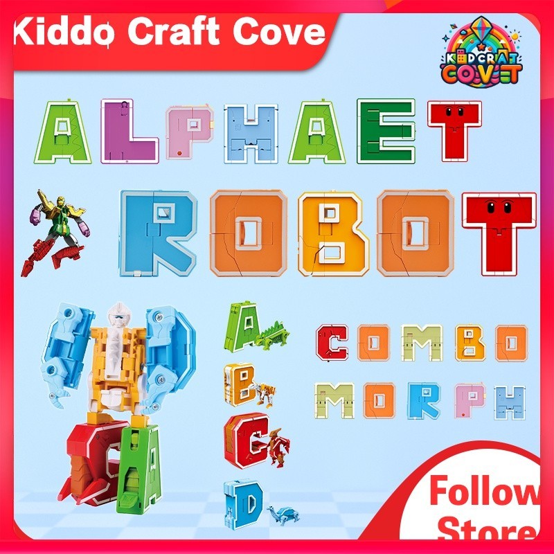 Jenga Knight RobotRobot Toys หุ่นยนต์ตัวอักษร transformer Letter Assembly Toys ของเล่นโต้ตอบ ...