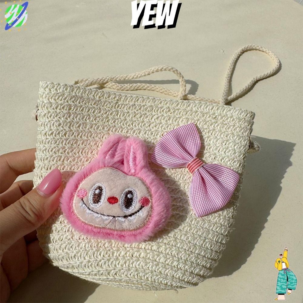 Yew Straw Crossbody Bag, Labubu Portable Shoulder Bag, POP MART ...