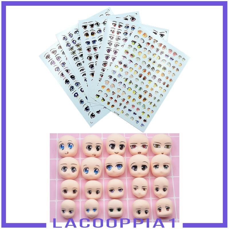 [Lacooppia1] สติ๊กเกอร์น้ําน่ารักอะนิเมะตุ๊กตา Face Decals DIY ตุ๊กตา ...