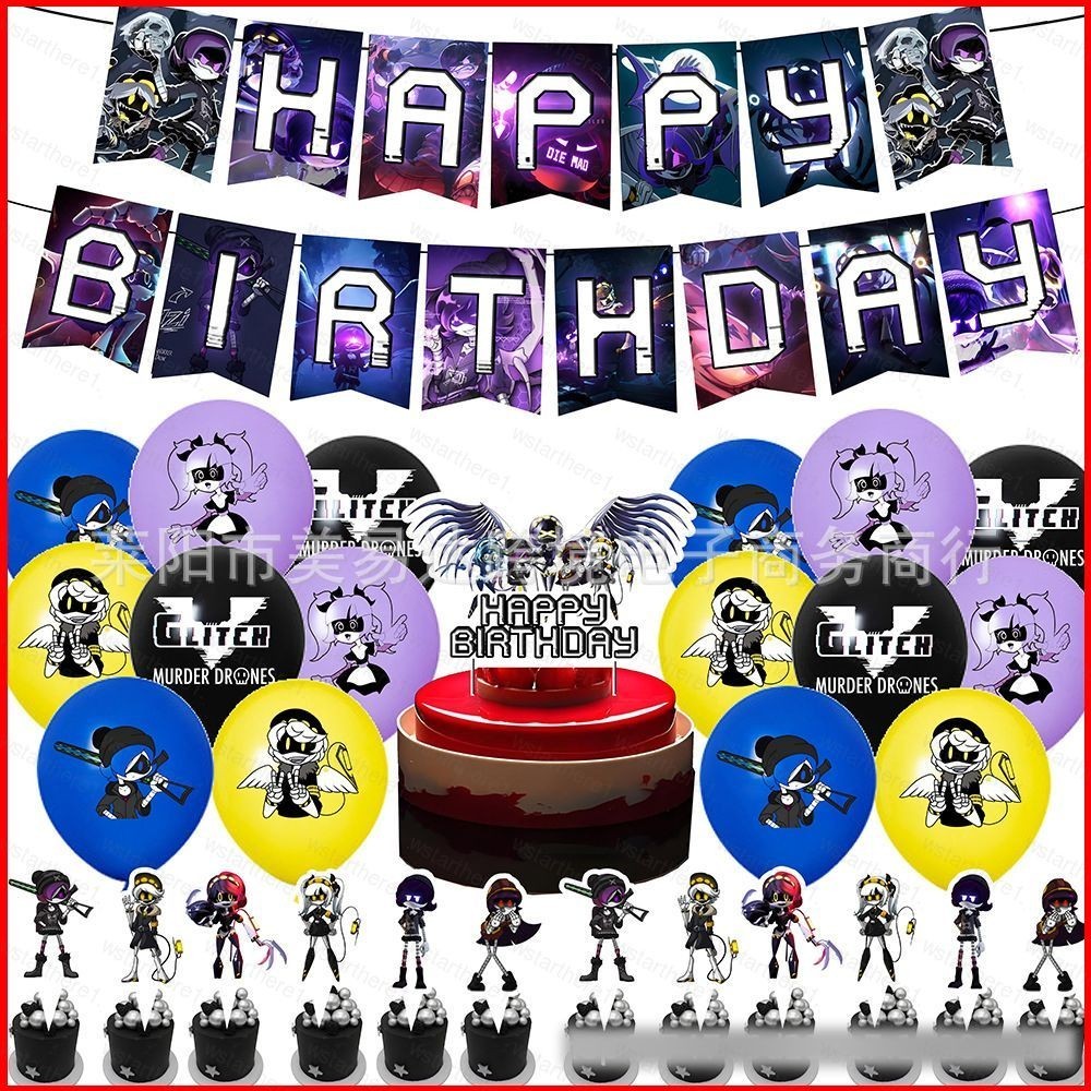 Jason Murder Drones ตกแต่งธีมฉลองวันเกิดแบนเนอร์บอลลูน Caketopper ฉาก ...