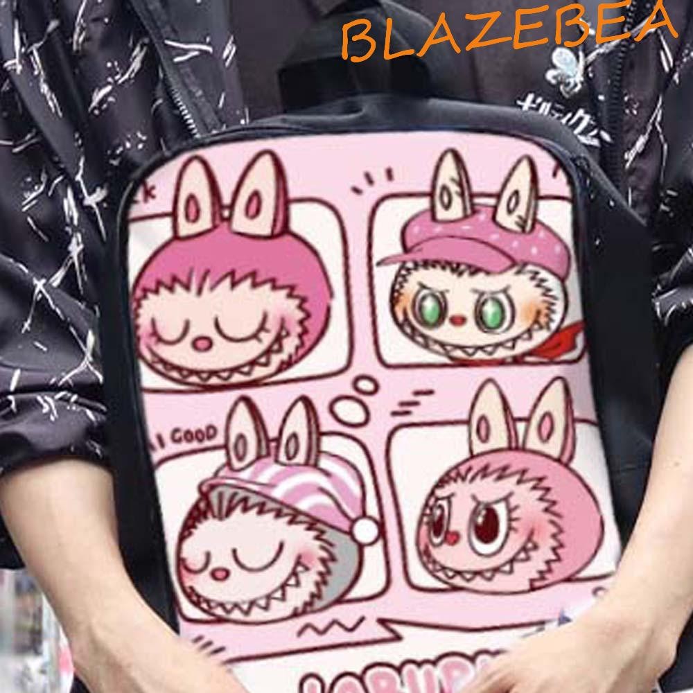 Blazebea Labubu กระเป๋านักเรียน,ไนลอน Letter Labubu นักเรียนไหล่กระเป๋า,การ์ตูนอินเทรนด์กันน้ํา ...