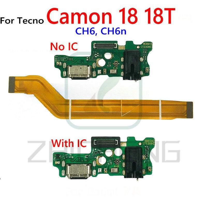 สําหรับ Tecno Camon 18 18T CH6 CH6n USB Dock ชาร์จพอร์ต Charger Board หลักเมนบอร์ด Connector ...