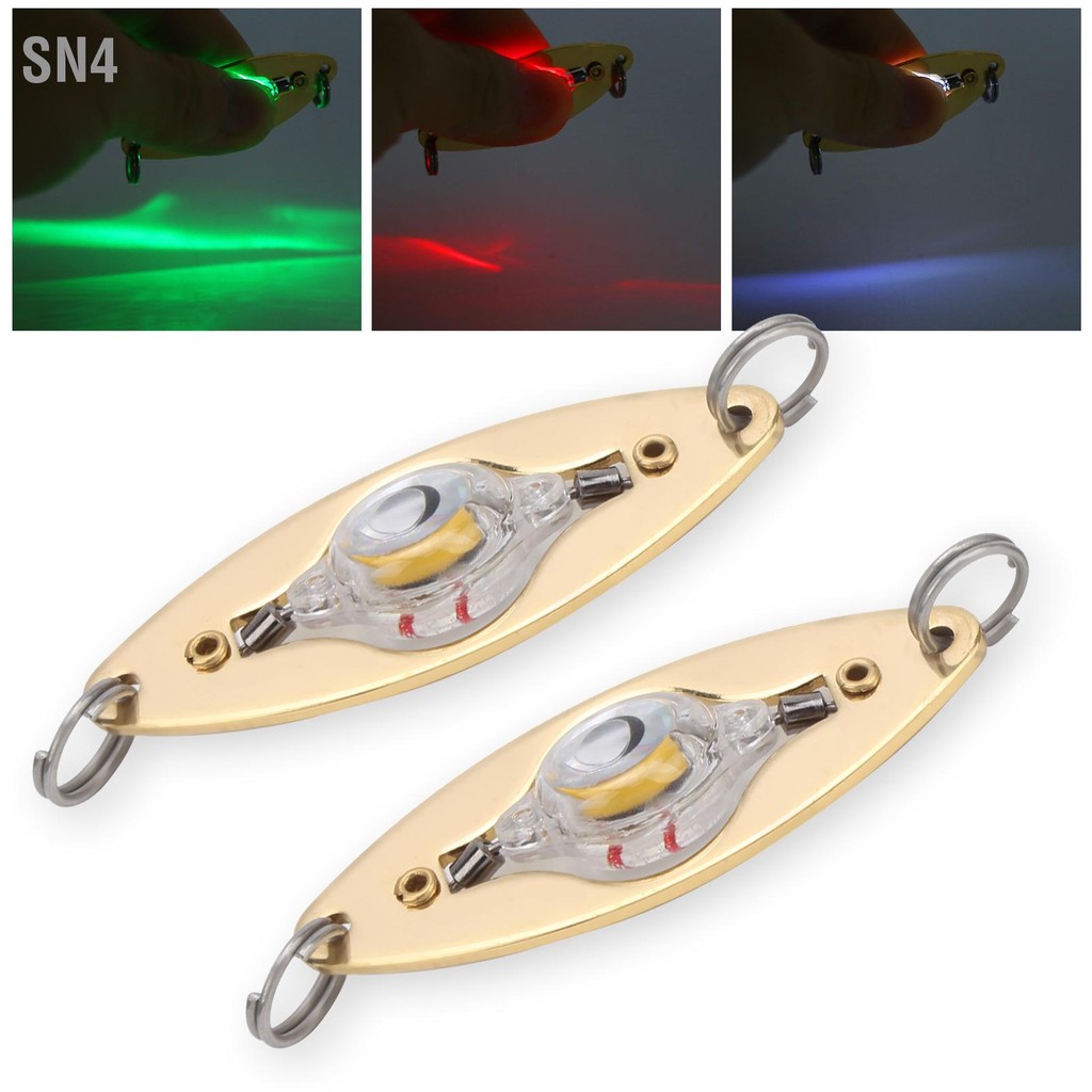 SN4 2 ชิ้นตกปลา LED Lure Light Eye Shape สีสันกระพริบเหยื่อใต้น้ำโคมไฟล่อ | Shopee Thailand