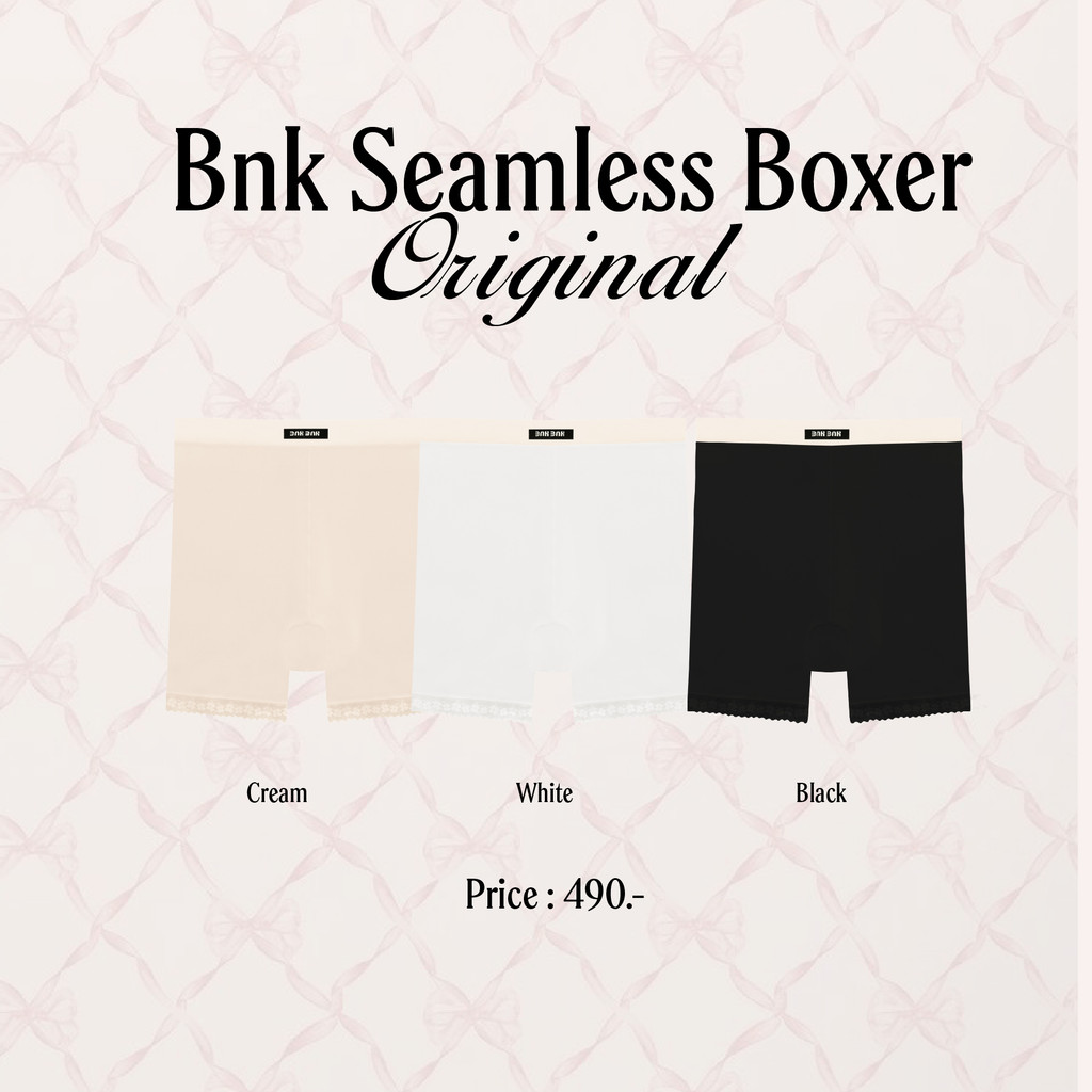 BNK ORIGINAL SEAMLESS BOXER SHORT กางเกงซับในขาสั้น ดีเทลระบายลูกไม้ ...