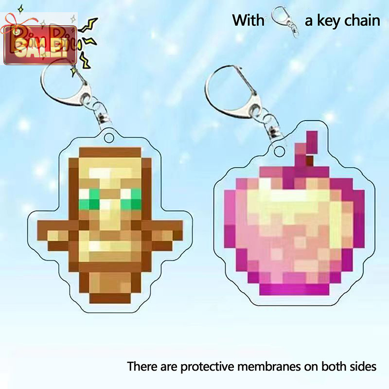 Bl Minecraft Totem Of Undying Key Chain Golden Apple ของเล่นรวบรวมจี้อะ ...