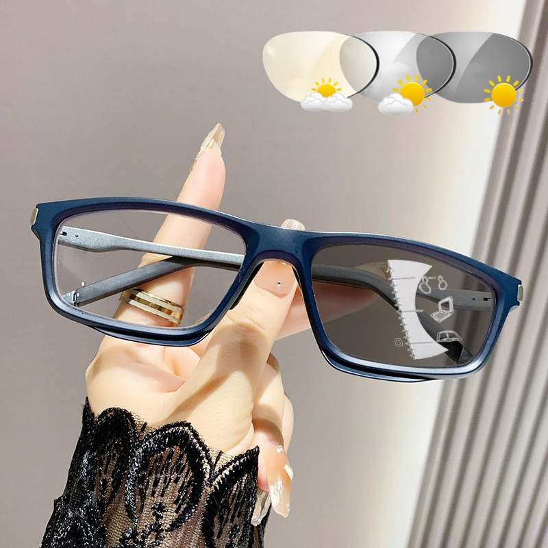 เปลี่ยนสี Bifocal Double Vista แว่นตากีฬา Anti Slip ผู้ชายป้องกันรังสี ...