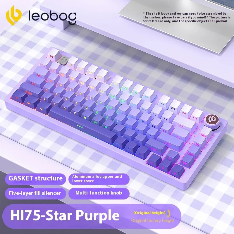 Leobog Hi75 อลูมิเนียมแบบมีสาย RGB คีย์บอร์ด 75% เค้าโครงไล่โทนสี ...