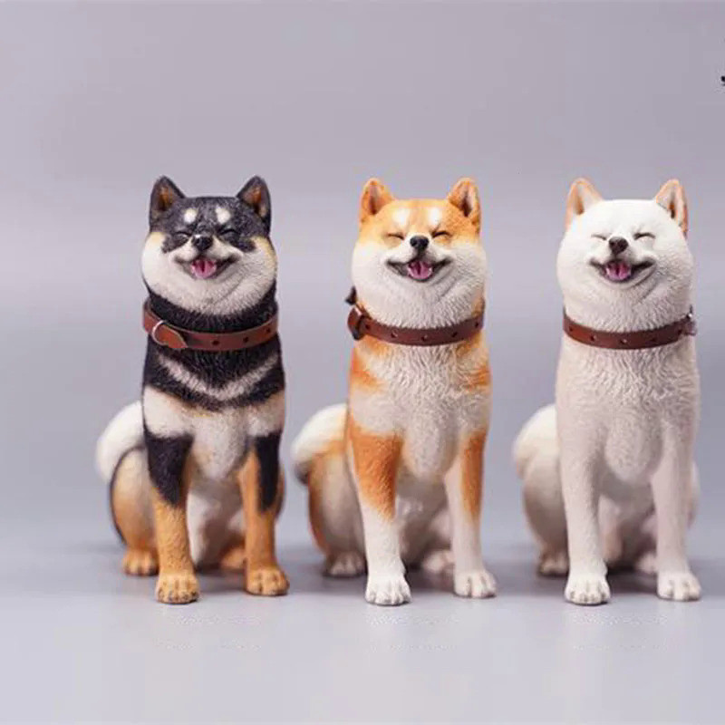 1/6 ขนาด JXK075 JXK076 นั่ง Shiba Inu ยิ้ม Silly Shiba Puppy รุ่น ...