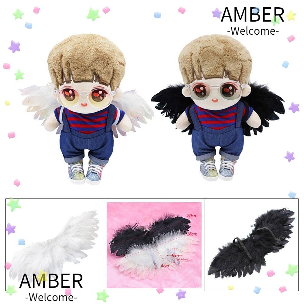 Amber Plush Labubu Doll Wing, White Black Plush Labubu Angel Wing, DIY ...