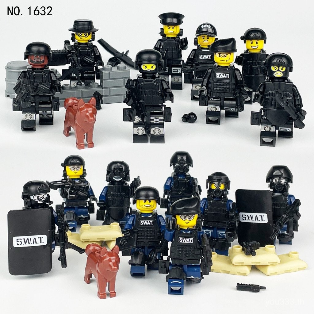 บล็อกในประเทศ Flying Tiger SWAT Police Team ชุดทหารทหารบล็อกตัวต่อชาย ...