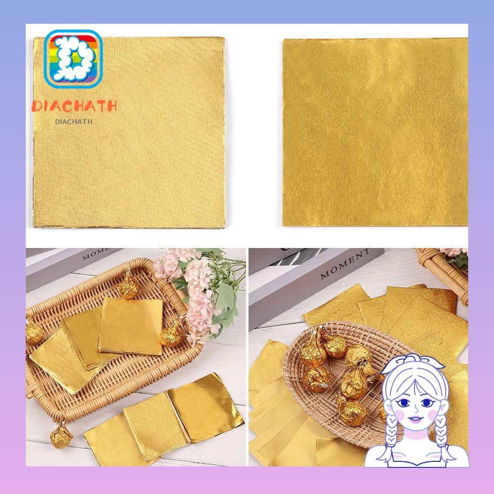 DICHATH 100 ชิ้นแพคเกจกระดาษเย็บขนมดีบุกอาหารตกแต่งงานแต่งงานอุปกรณ์ Gilded Candy ช็อกโกแลต ...