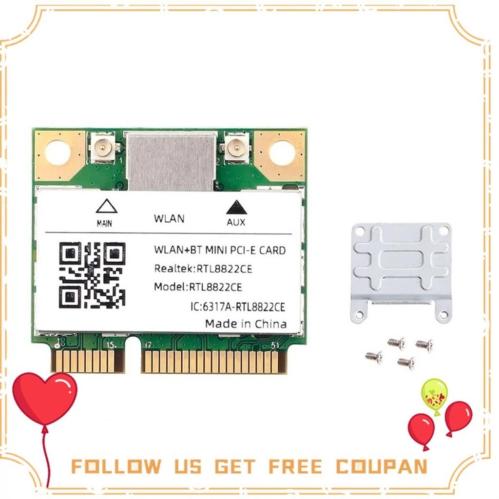 Dual Band Mini Pcie RTL8822CE 1200Mbps WiFi การ์ดบลูทูธ 5.1 อะแดปเตอร์ ...