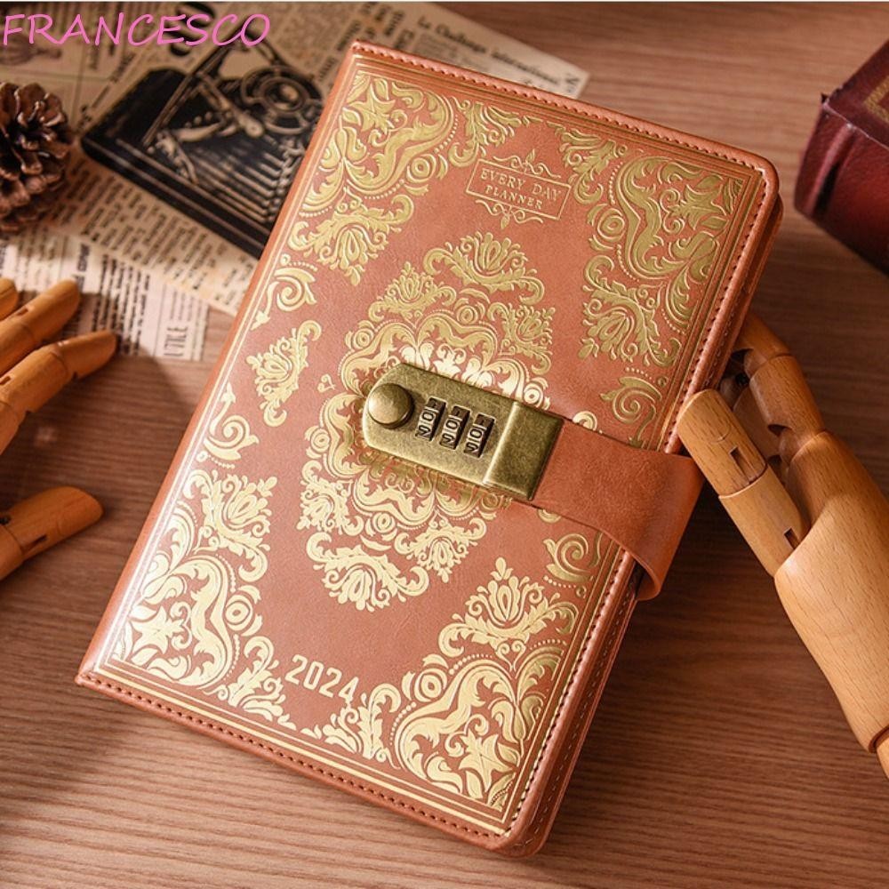 Francesco 2024 Cournal Locking, A5 รหัสผ่าน Locking Agenda Notebook ...